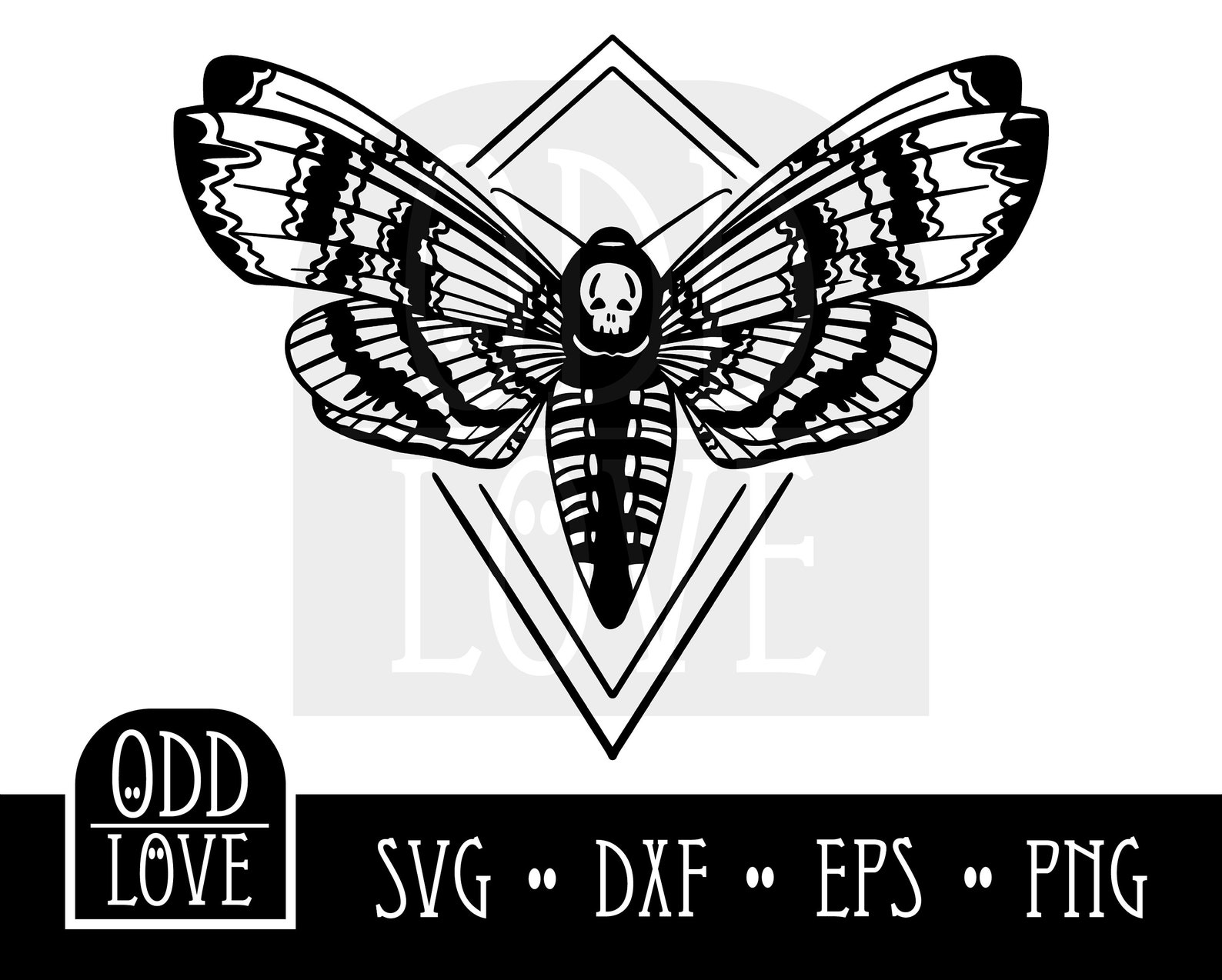 Death's Head Hawkmoth Halloween SVG, DXF, EPS, Deathling Oddity Cut ...