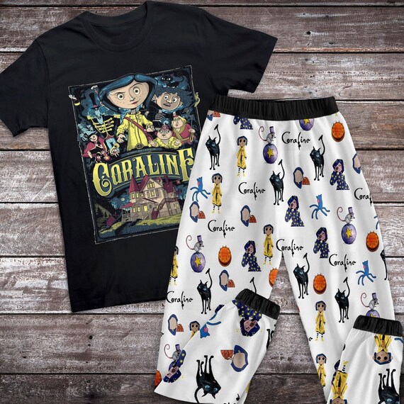 Coraline Halloween Pajamas Set For Adult Coraline Halloween Etsy