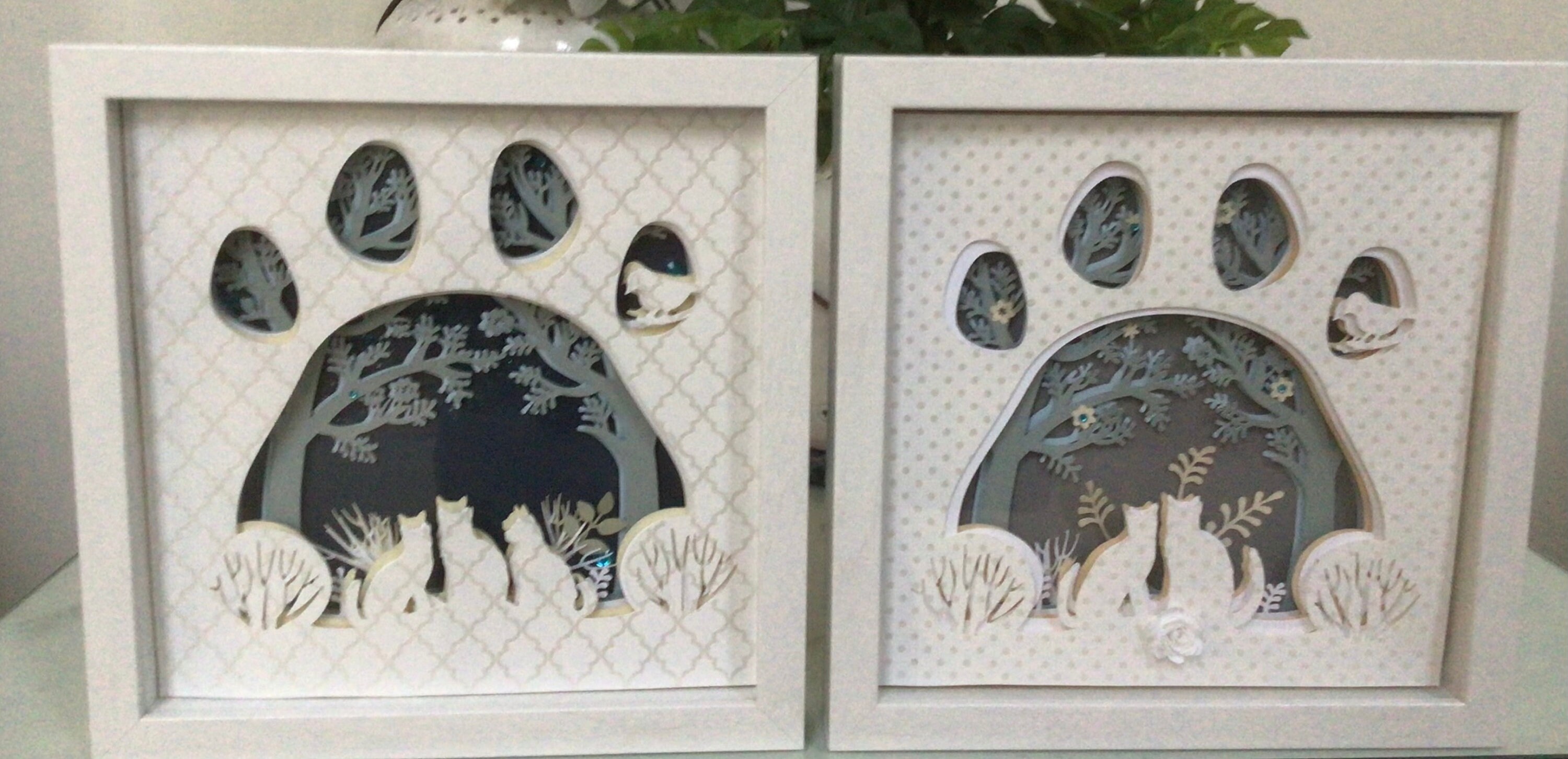 Cat Lovers Themed 9x9 3D Paper Art Framed - Etsy