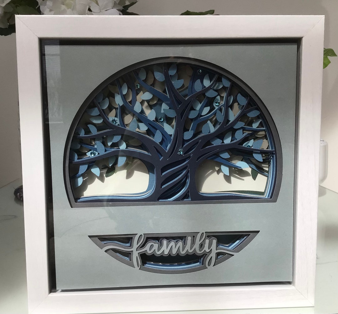 Family Tree 3D Paper Art Framed - Etsy