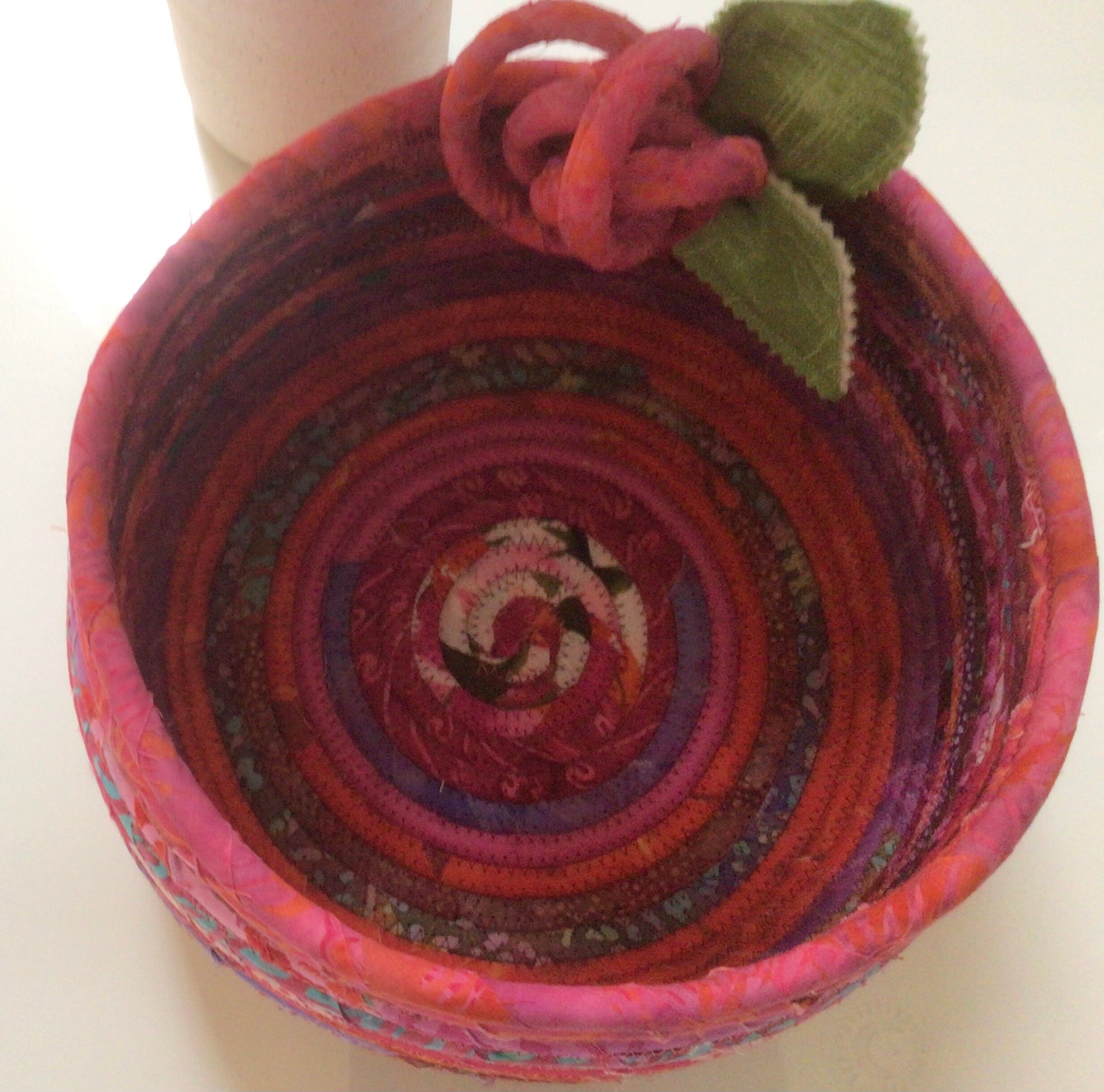 Fabric Coiled Rope Bowl Multi Pink Batik Colors - Etsy