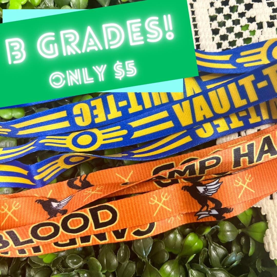 B GRADE LANYARDS - Nuclear Fallout and Camp Half Blood - 1.5cm Lanyards ...