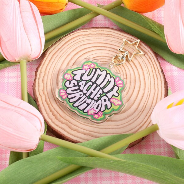 Tummy Ache Keychain - Etsy