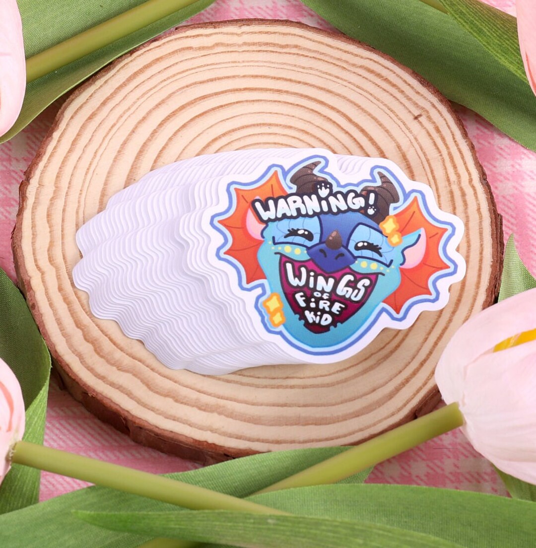 Warning Wings of Fire Kid Vinyl Sticker - Dragon - Fantasy - Book ...