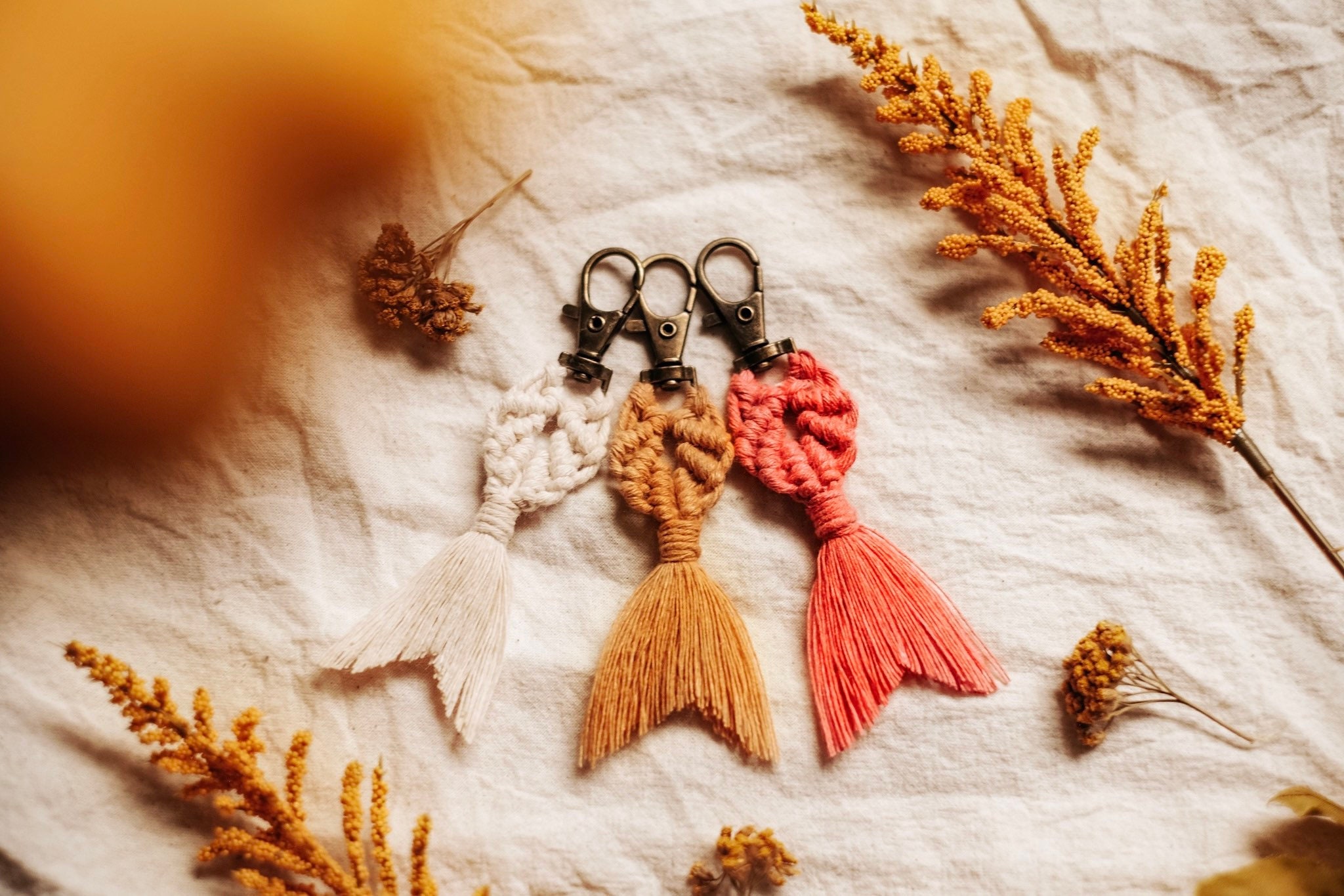 Mermaid Macrame Keychain / Macrame Keychain / Purse Charm / - Etsy