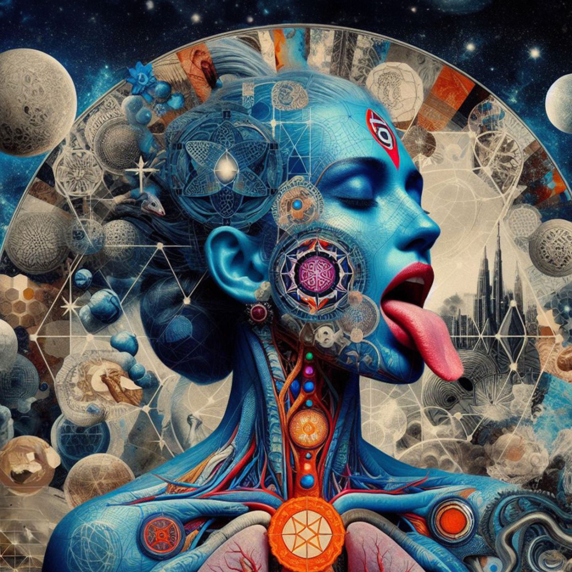 Surreal Blue Goddess Kali Psychedelic Art Print Mystical - Etsy