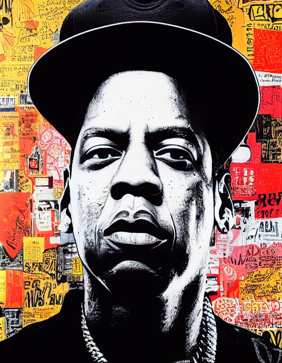 Jay Z Street Art Illustration Art Print Retro Aesthetic Wall - Etsy