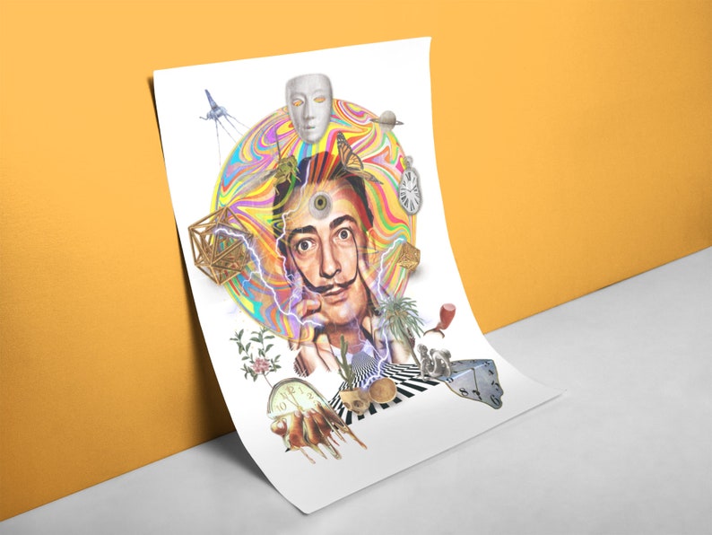 Trippy Psychedelic Salvador Dali Inspired Art Print, Surreal ...