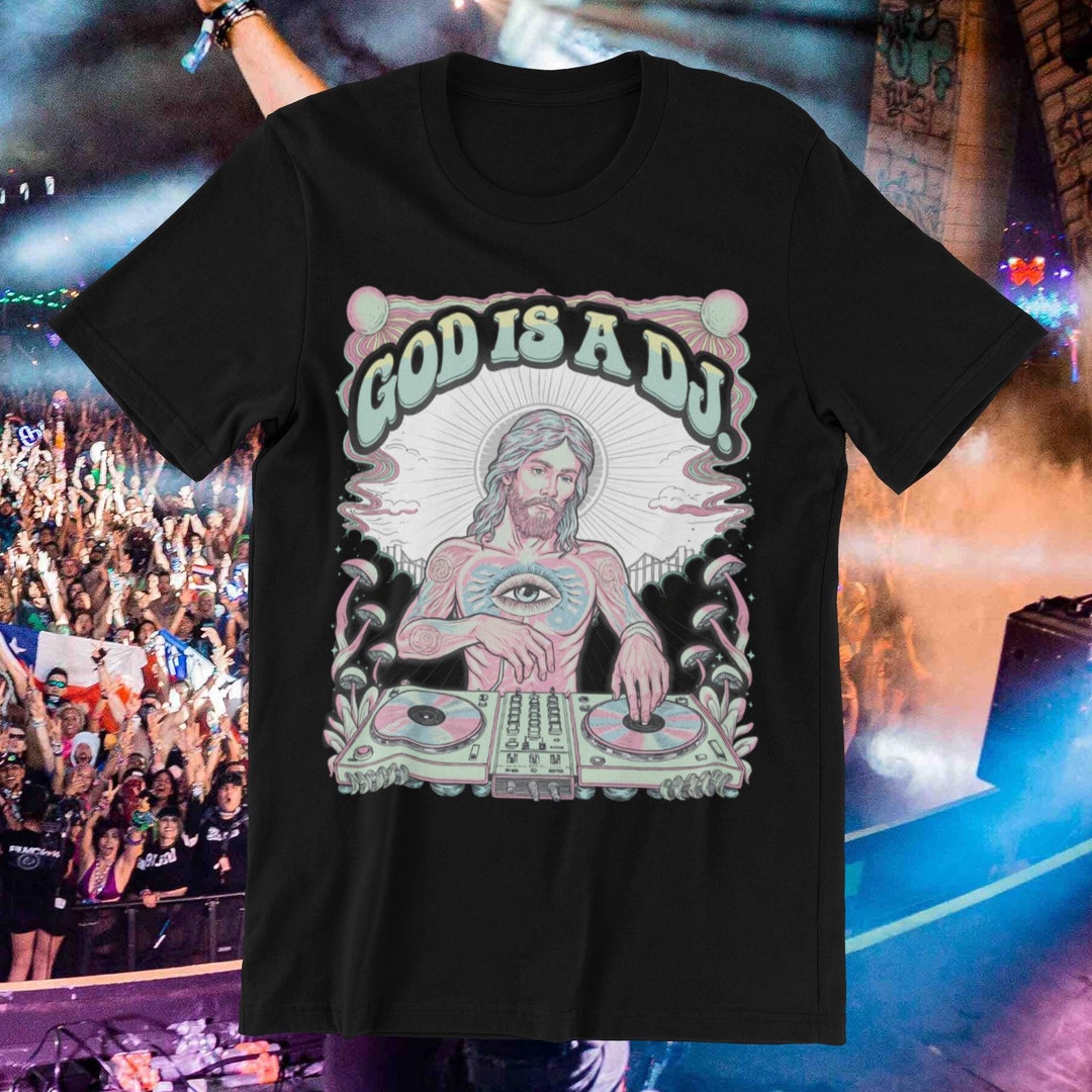 God is A DJ T-shirt | Jesus on the Turntables | Pastel Goth Religious ...