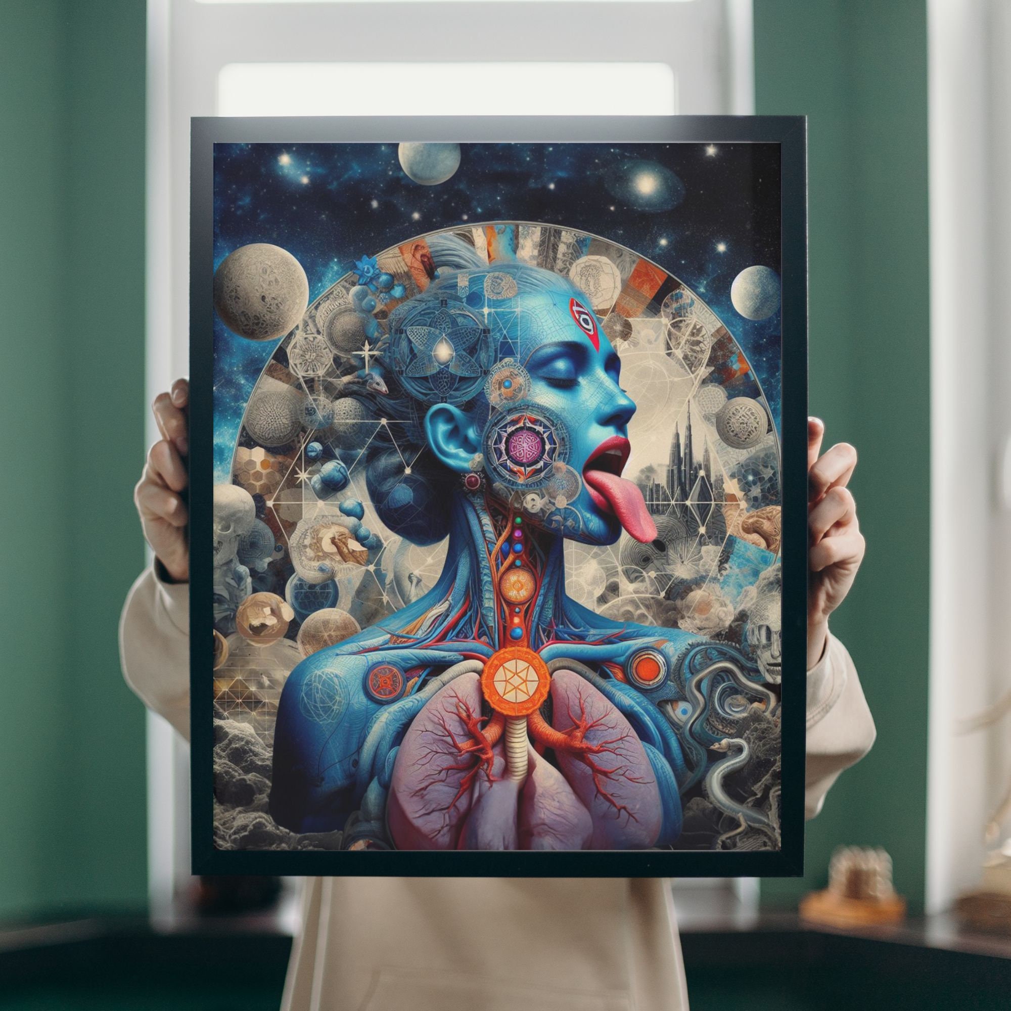 Surreal Blue Goddess Kali Psychedelic Art Print Mystical - Etsy