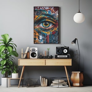 Abstract Eye Wall Art, Colorful Graffiti Eye Print, Modern Street Art ...