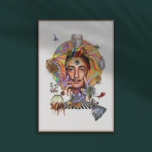 Trippy Psychedelic Salvador Dali Inspired Art Print, Surreal ...