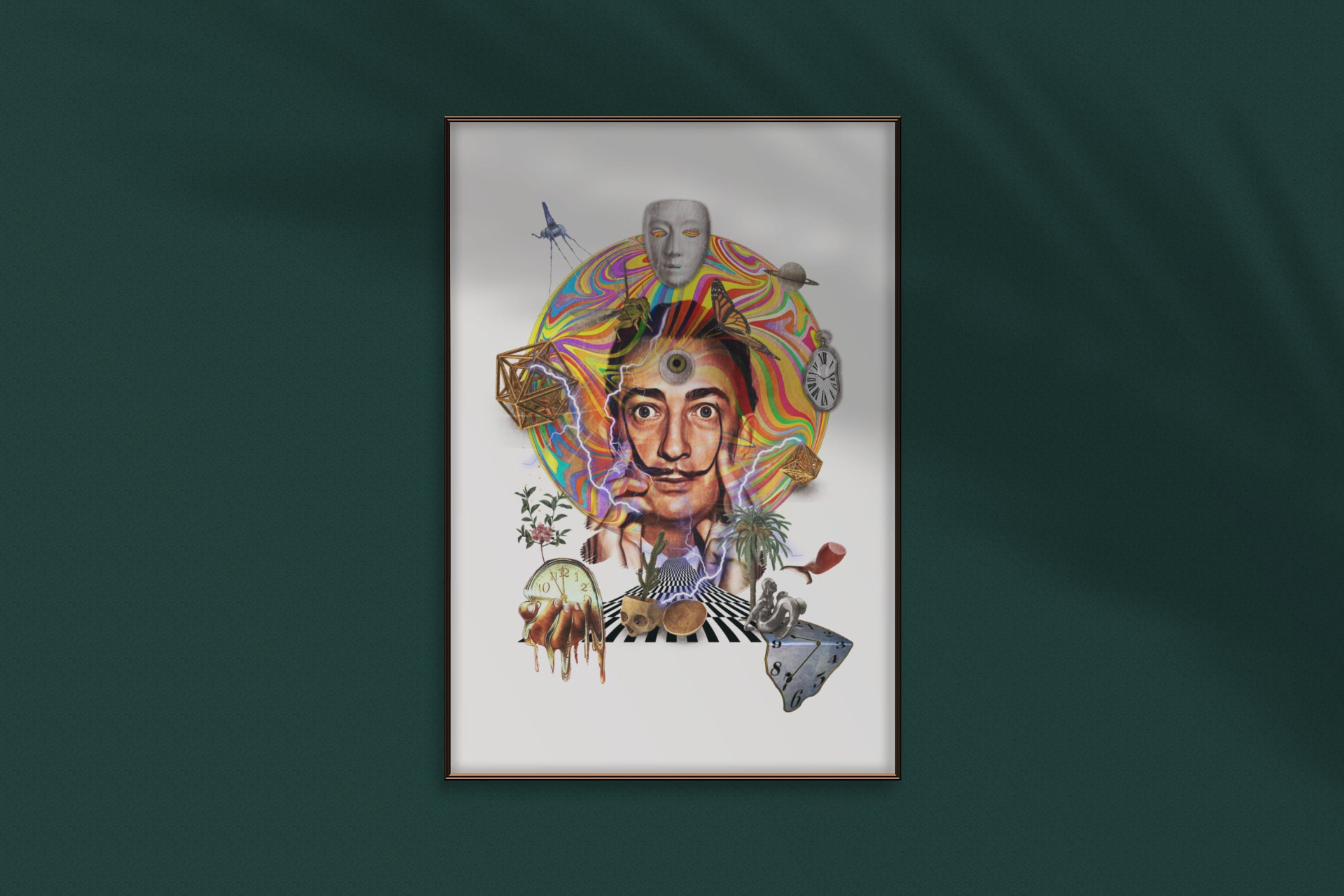 Trippy Psychedelic Salvador Dali Inspired Art Print, Surreal ...