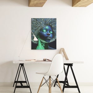 Cosmic Afro Goddess Digital Download Art Print, Instant, Celestial ...