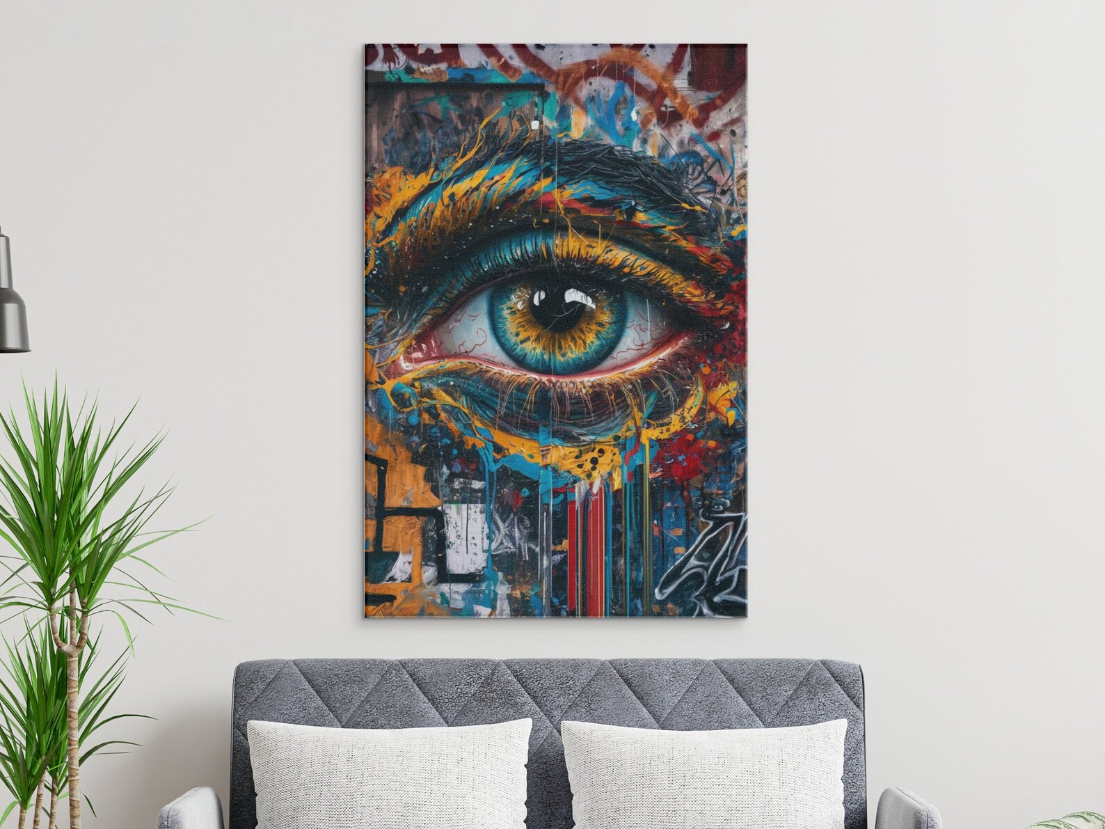 Abstract Eye Wall Art, Colorful Graffiti Eye Print, Modern Street Art ...