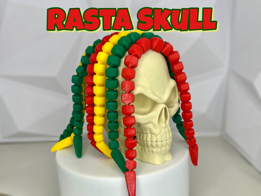 Rasta Skull Dread Head Desk Decor Skull Art - Etsy