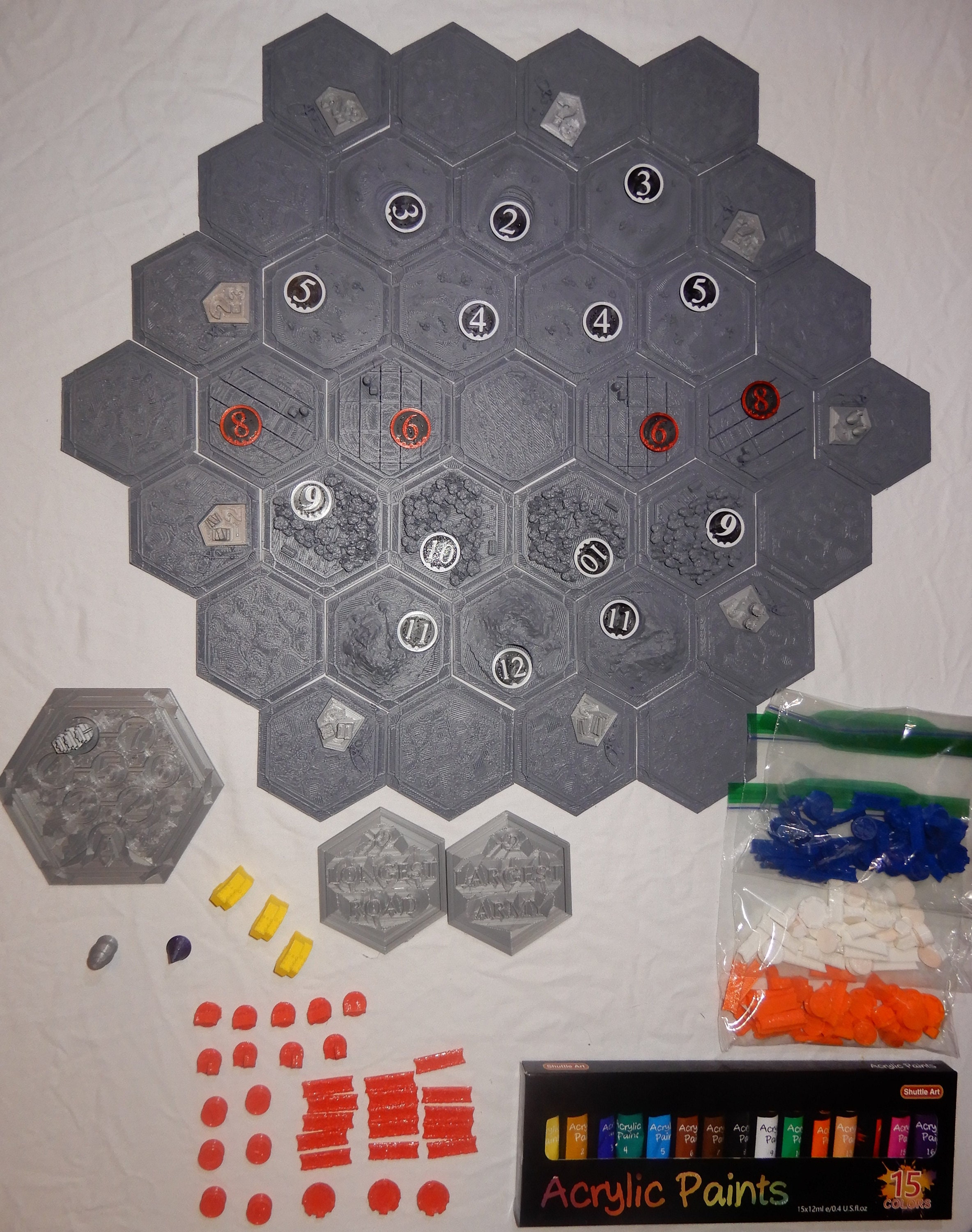 Paint Your Own 3d Printed Settlers of Catan Set - Etsy