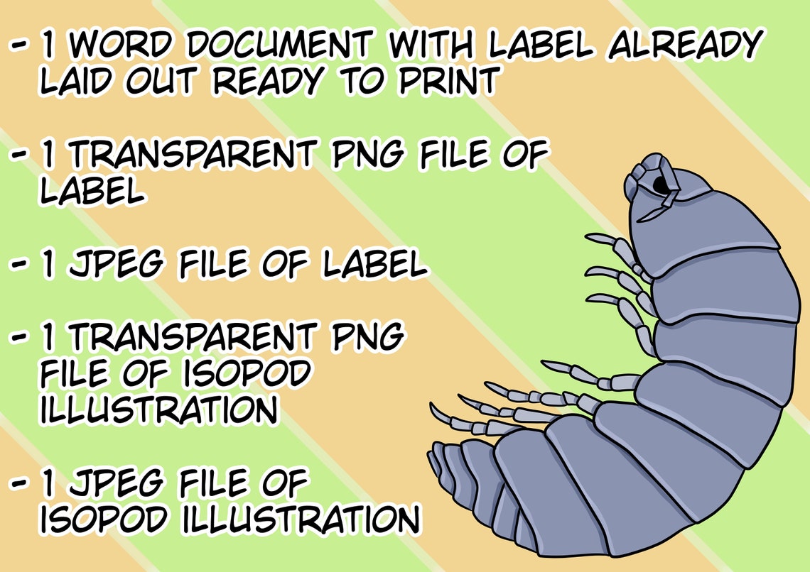 Digital Printable Isopod Labels - Etsy