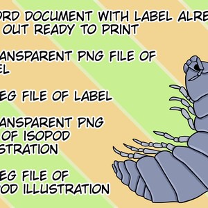 Digital Printable Isopod Labels - Etsy