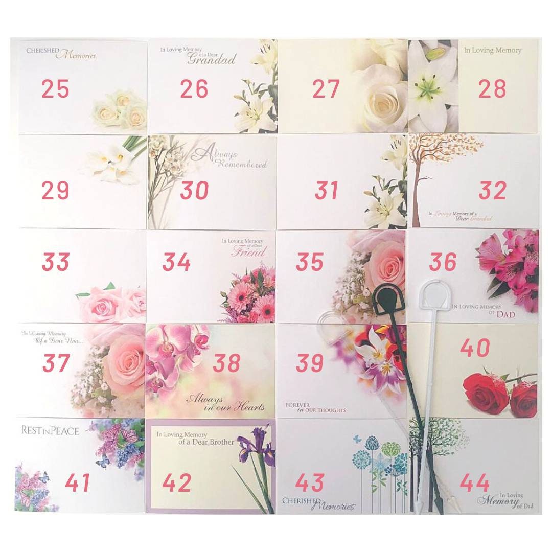 Floristry Funeral Memorial Card / Cello Bag / Card Holder (listing 6 of ...