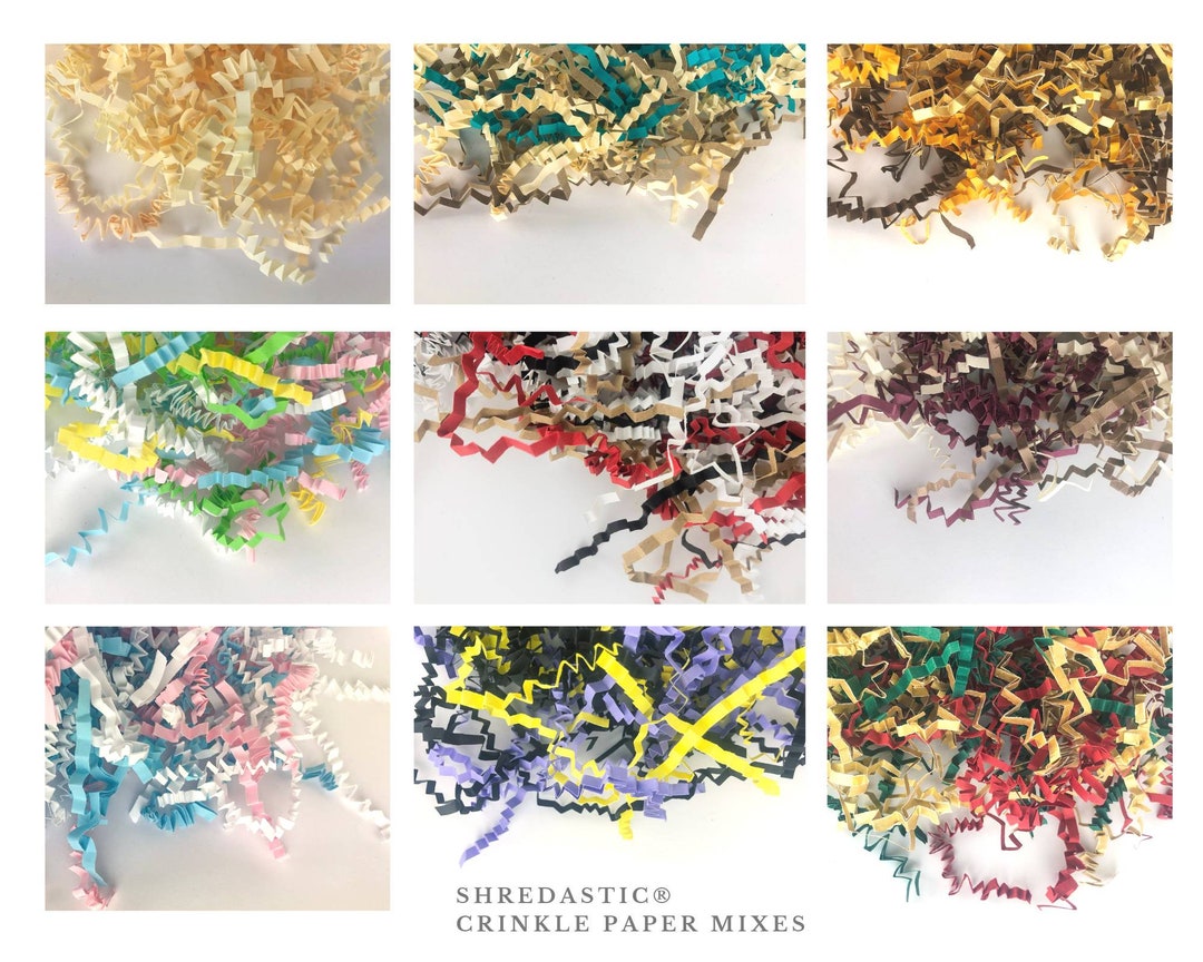 Shredastic® Crinkle Zigzag Shredded Paper Hamper Mix Selection - Gift ...