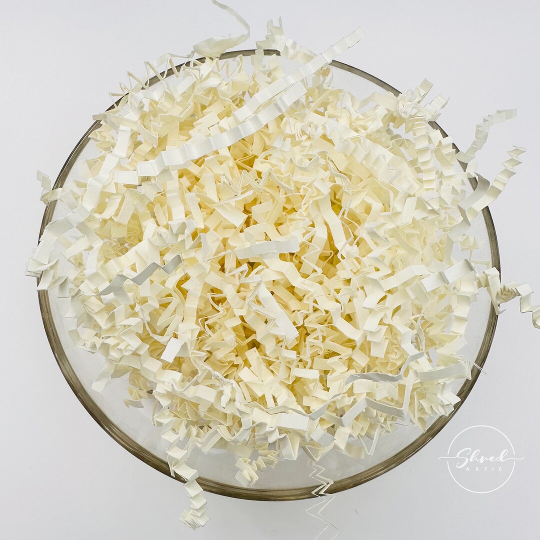 Pale Cream Shredded Paper - Zigzag Crinkle Cut - Shredastic® Hamper ...