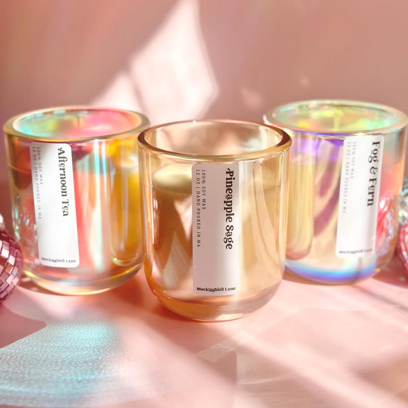 Iridescent Candle Jar - Etsy