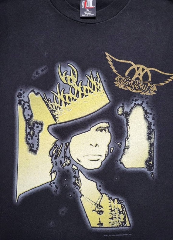 Vintage 1997 Aerosmith Concert Tour T-Shirt Black XL … - Gem