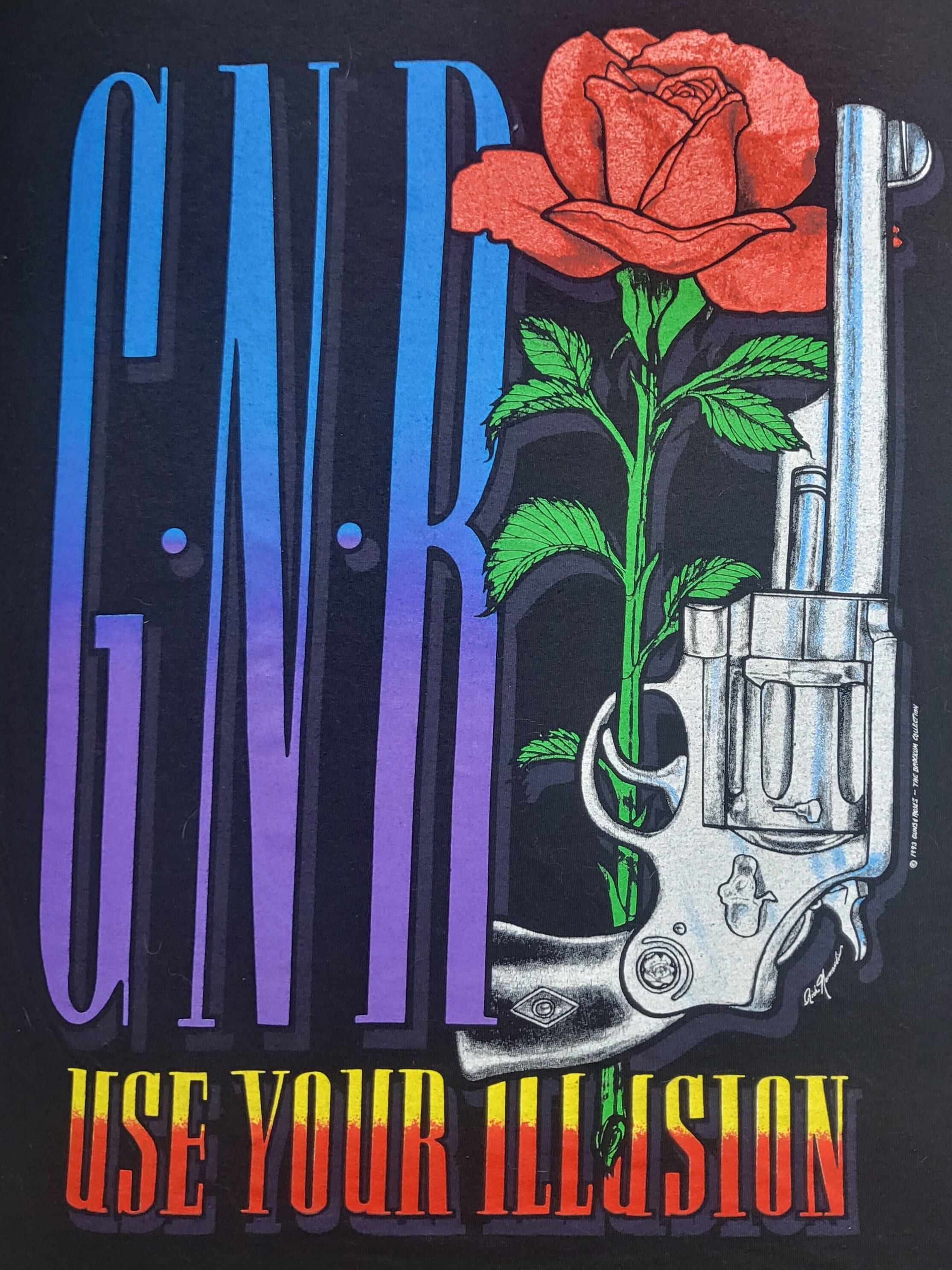 Vintage 90 Guns N Roses Tour 91-92 Rock Konzert Promo Tour Band Tshirt L