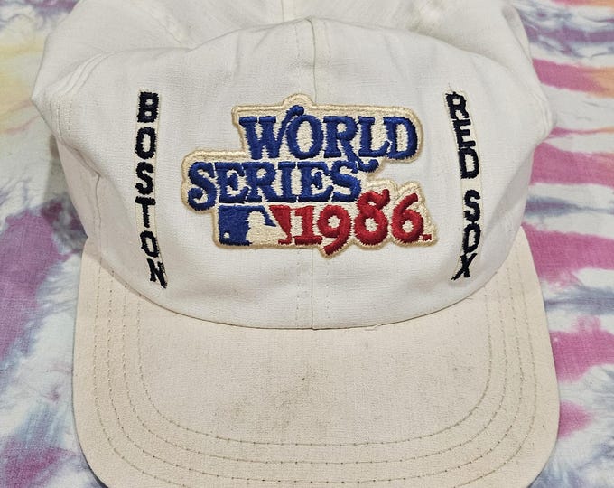 VINTAGE 1986 MLB World Series Boston Red Sox New York Mets Snapback Cap ...