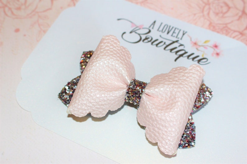 Pink Glitter Bow Light Pink Bow Light Pink Glitter Bow Rose - Etsy