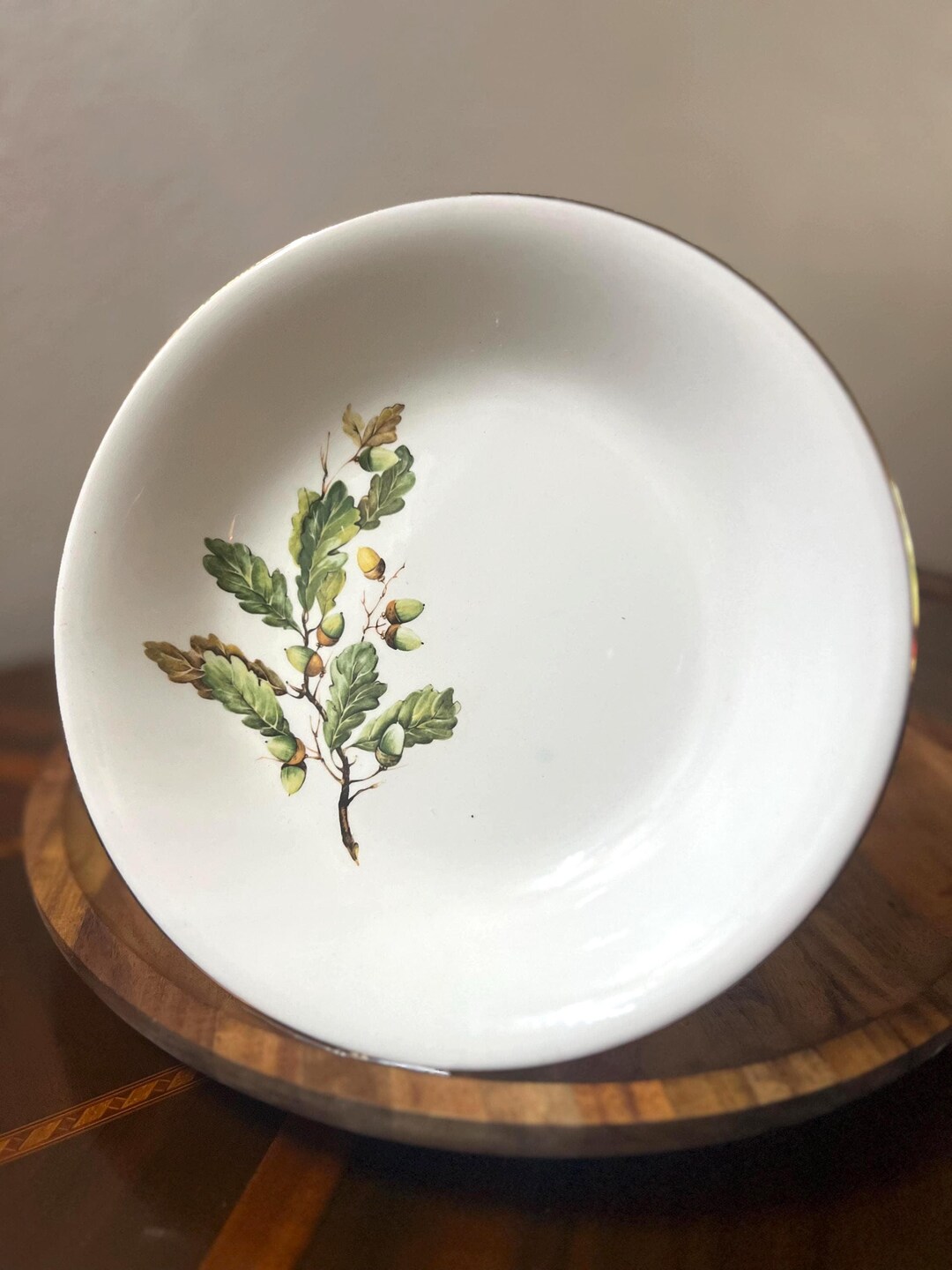 Set of 6 Vtg French Saxon China Salad Plates – Oak Leaf & Acorn Design ...