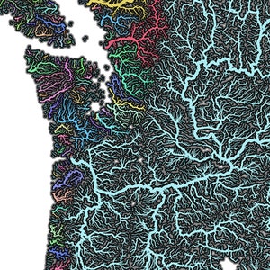 Bioregion of Cascadia Watershed Map Poster - Etsy