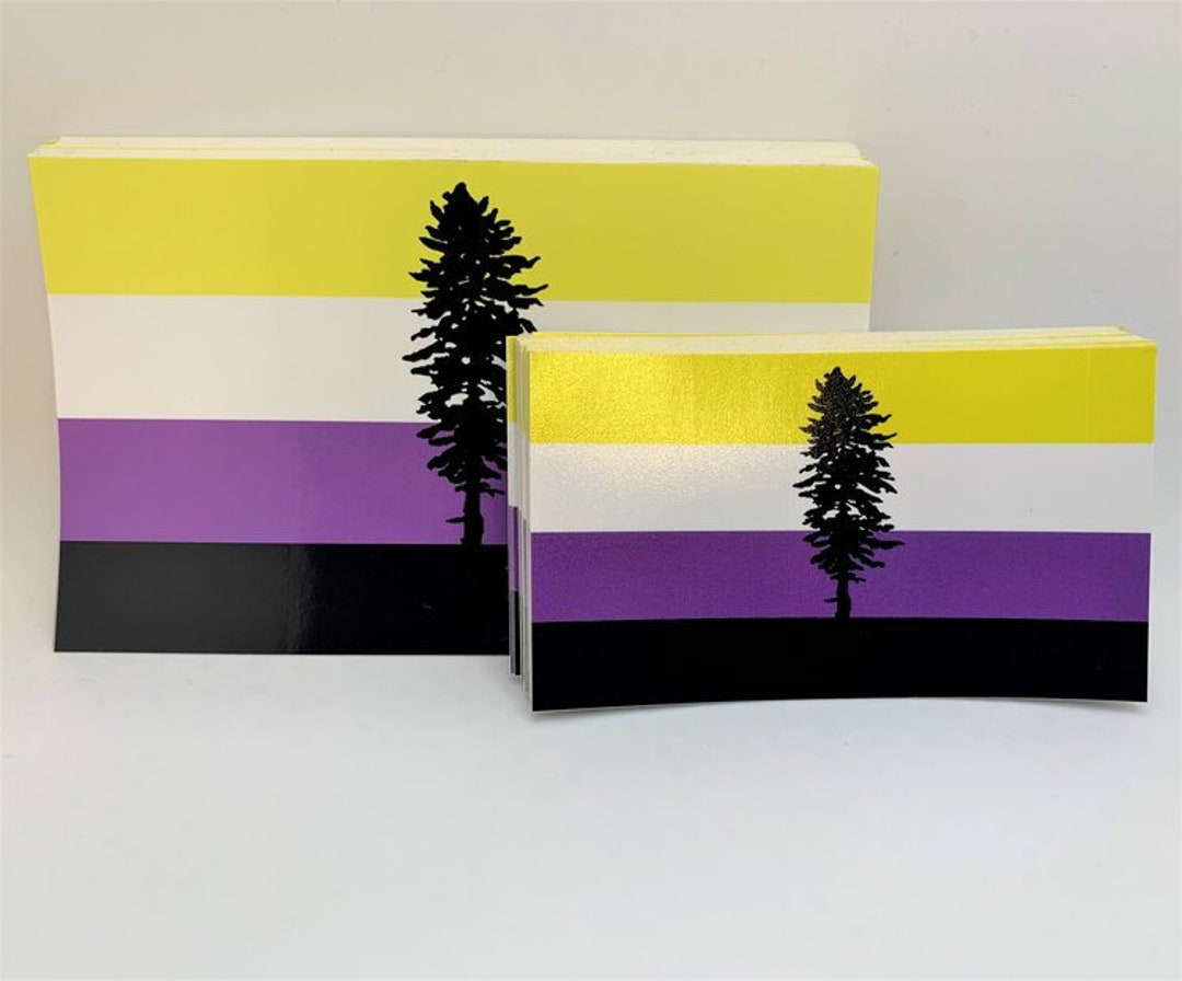 Cascadia Non-binary (enby) Stickers 3x5" and 2x3" - Etsy
