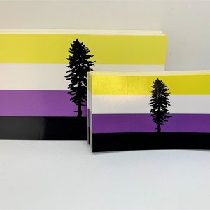 Cascadia Non-binary (enby) Stickers 3x5" and 2x3" - Etsy