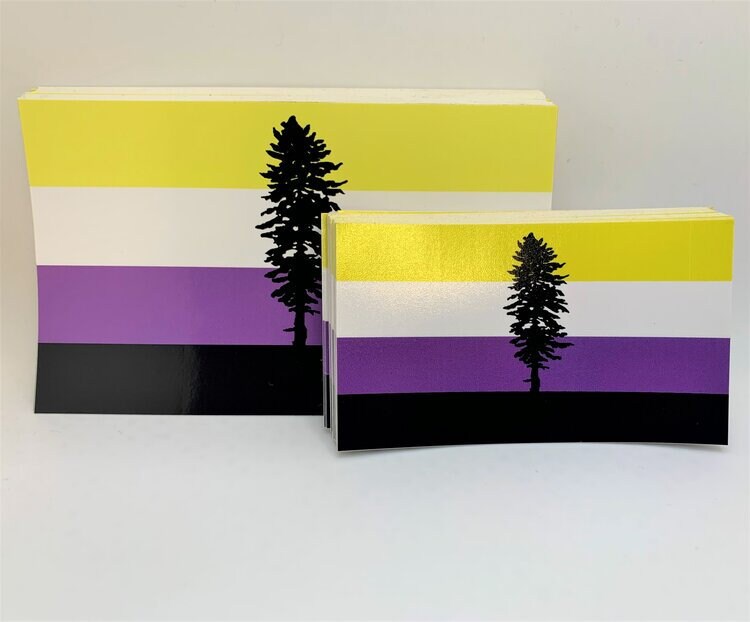 Cascadia Non-binary (enby) Stickers 3x5" and 2x3" - Etsy