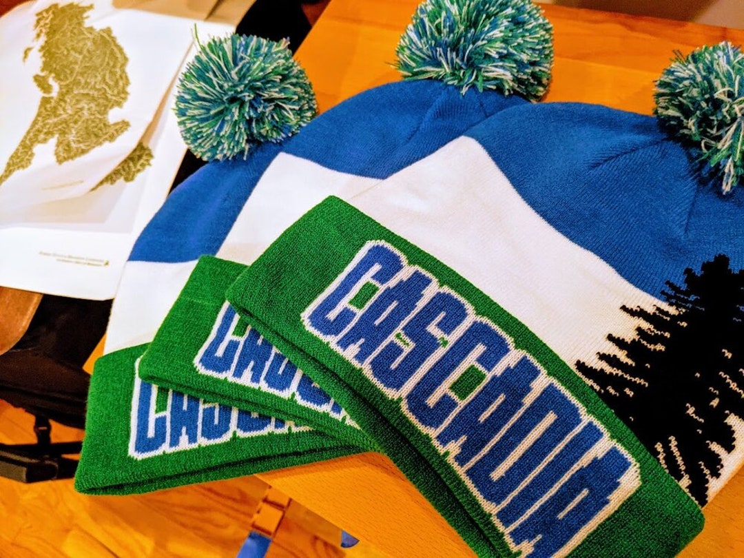 Cascadia Beanie W/ Fluff Ball - Etsy