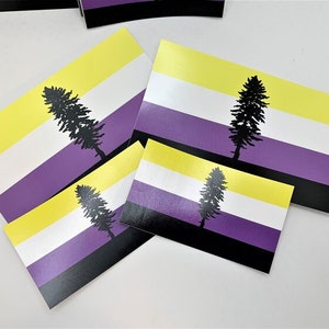 Cascadia Non-binary (enby) Stickers 3x5" and 2x3" - Etsy