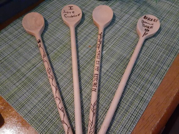 Pyrography wooden spoons | Etsy