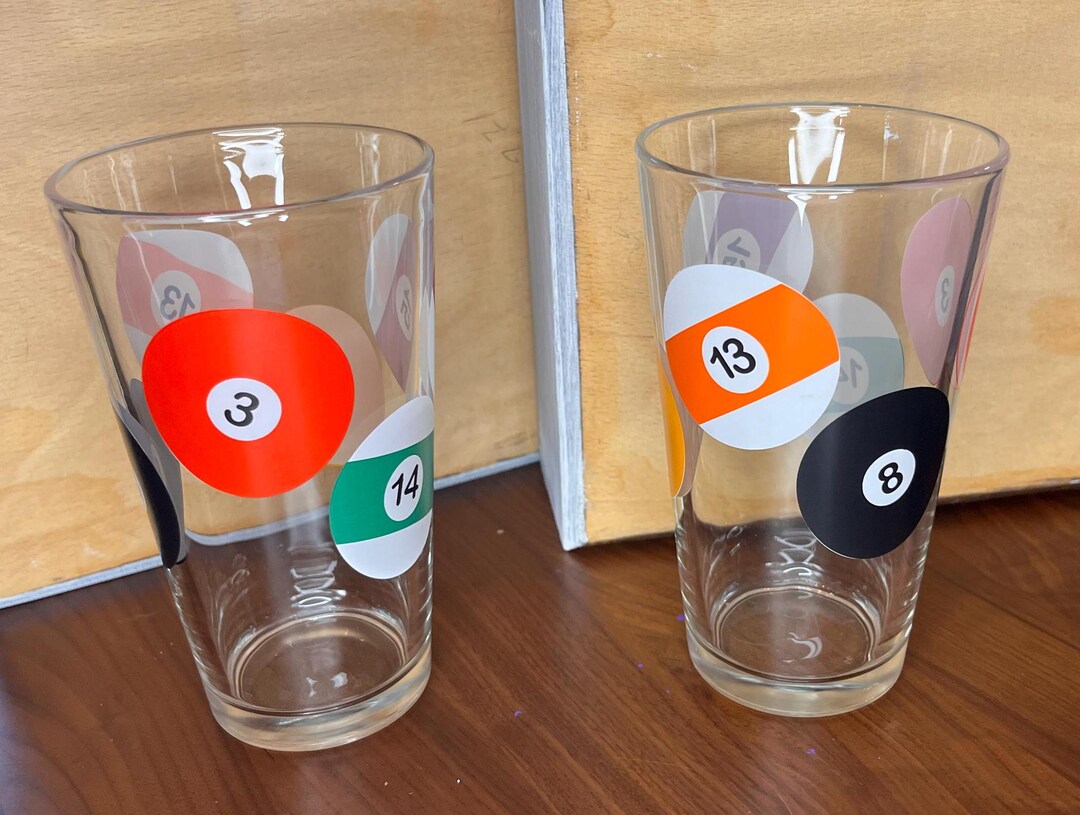 Pool Glasses Billiards Decor Bar Glassware Pool Shark Billiards Gift - Etsy