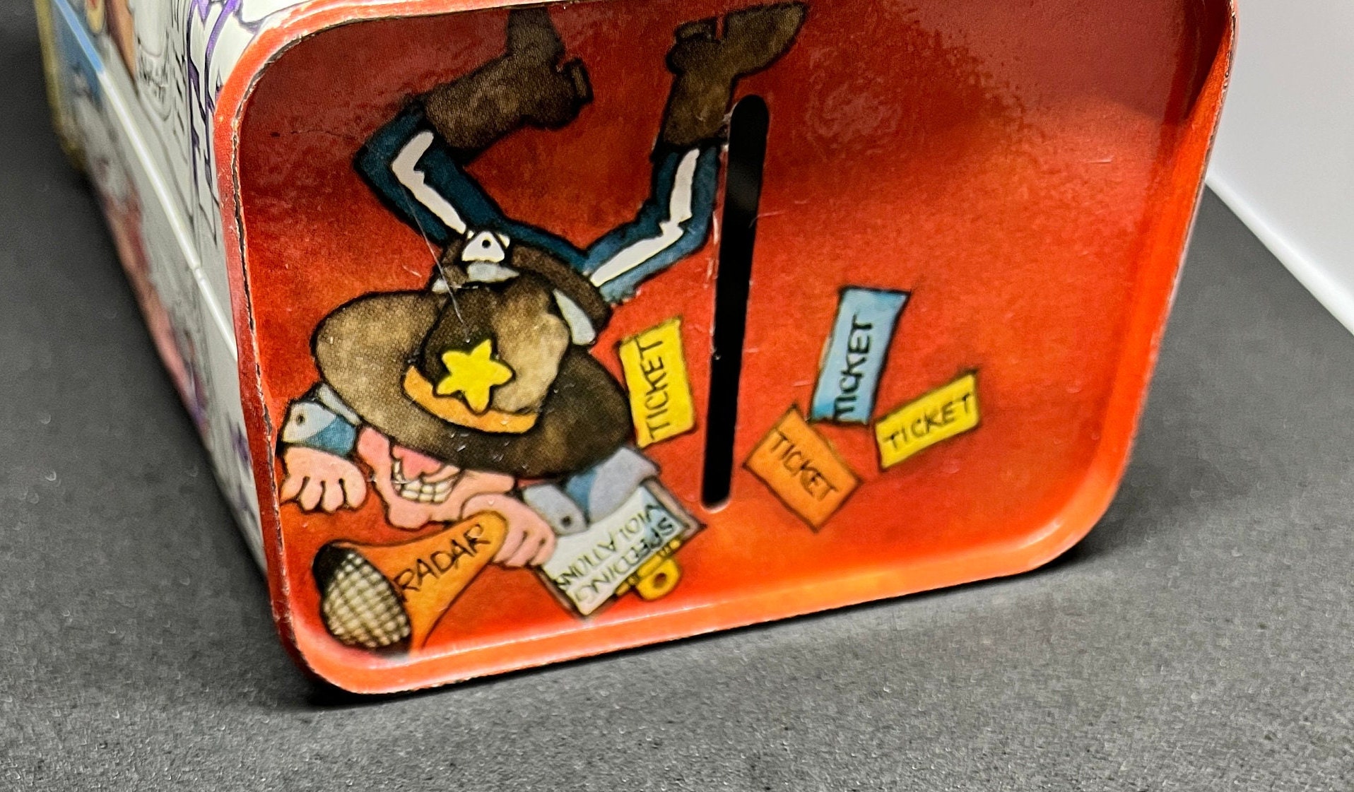 Vintage Metal Coin Bank 70's Toll Booth Highway Patrol Trucker Speed ...