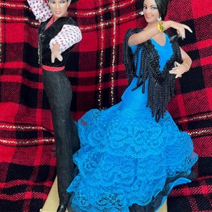 Spanish Flamingo Flamenco Dancers Marin Chiclana Dolls 60s Blue Dress ...