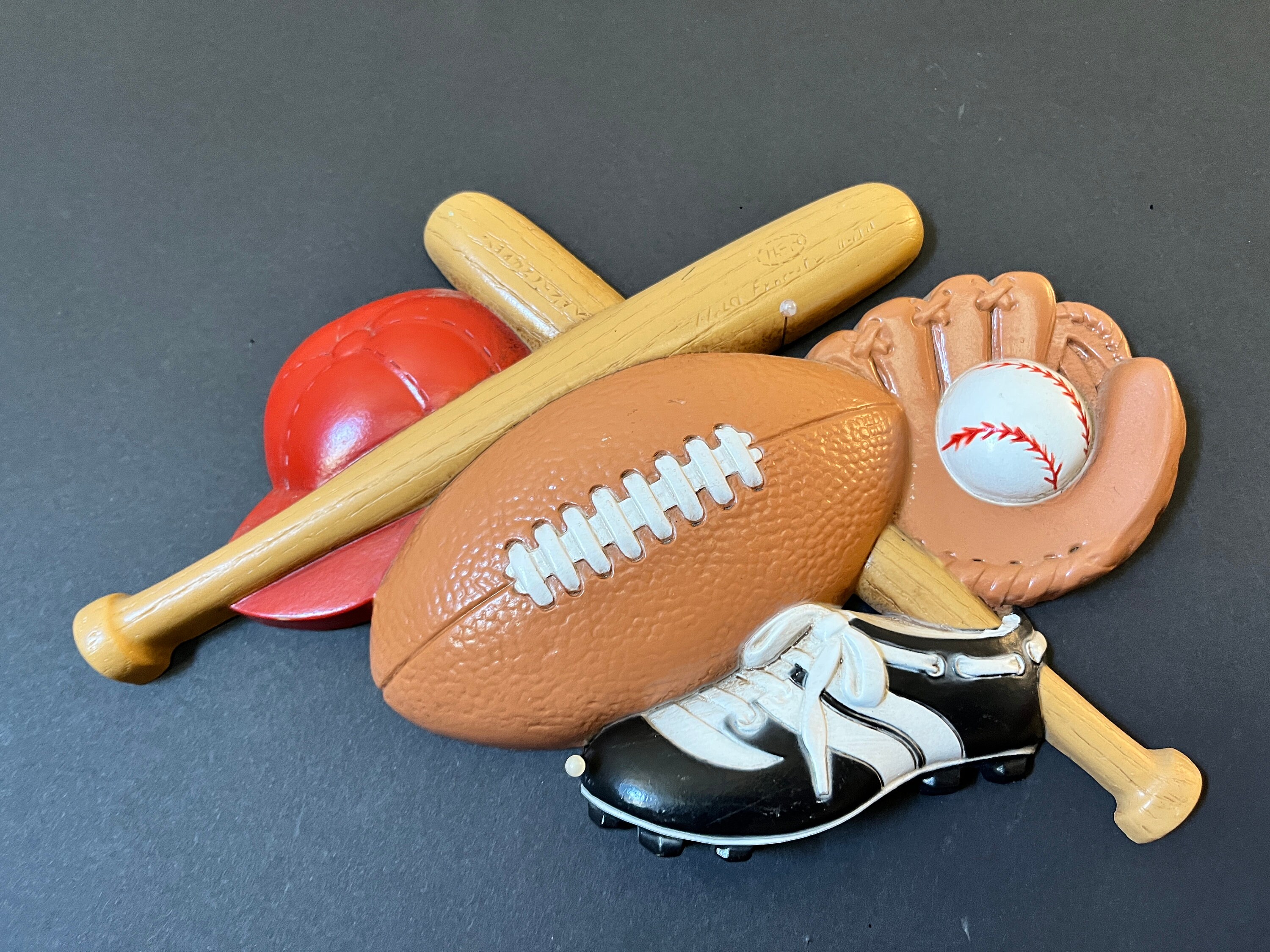 Sports Wall Decor Football Baseball and Basketball Vintage Sports Decor ...