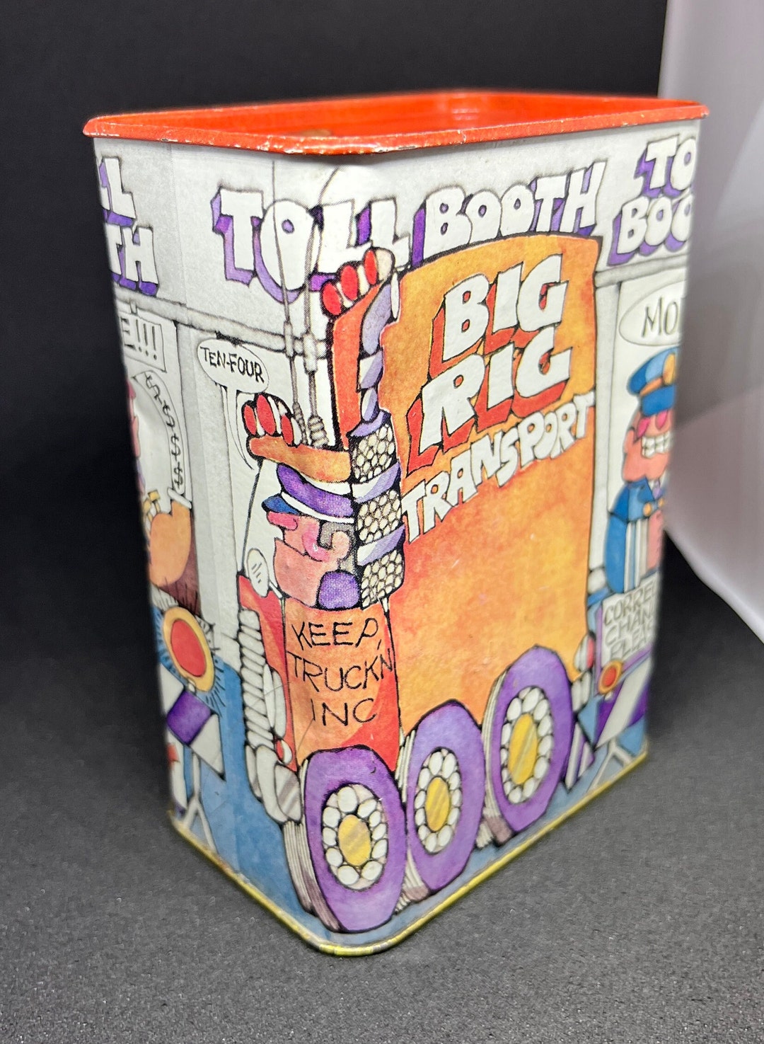 Vintage Metal Coin Bank 70's Toll Booth Highway Patrol Trucker Speed ...