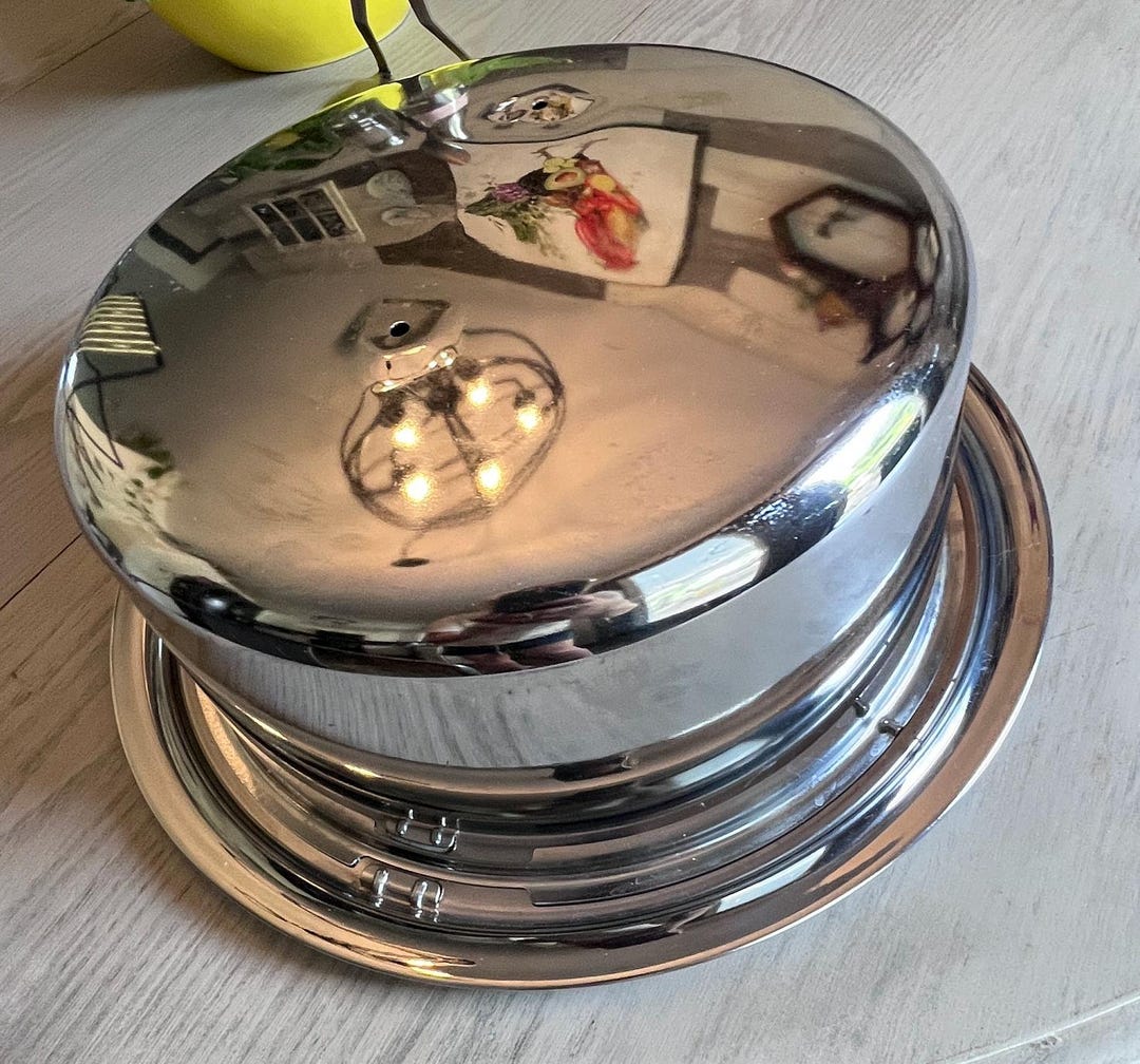 Cake Cover Vintage Cake Saver Metal Shiny Cake Carrier Chrome the ...