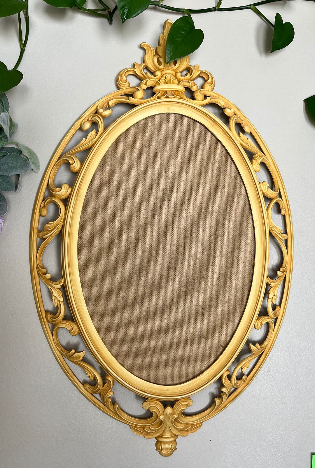 Vintage Gold Frame Homco Wedding Decor Home Decor Wood Backing Princess ...