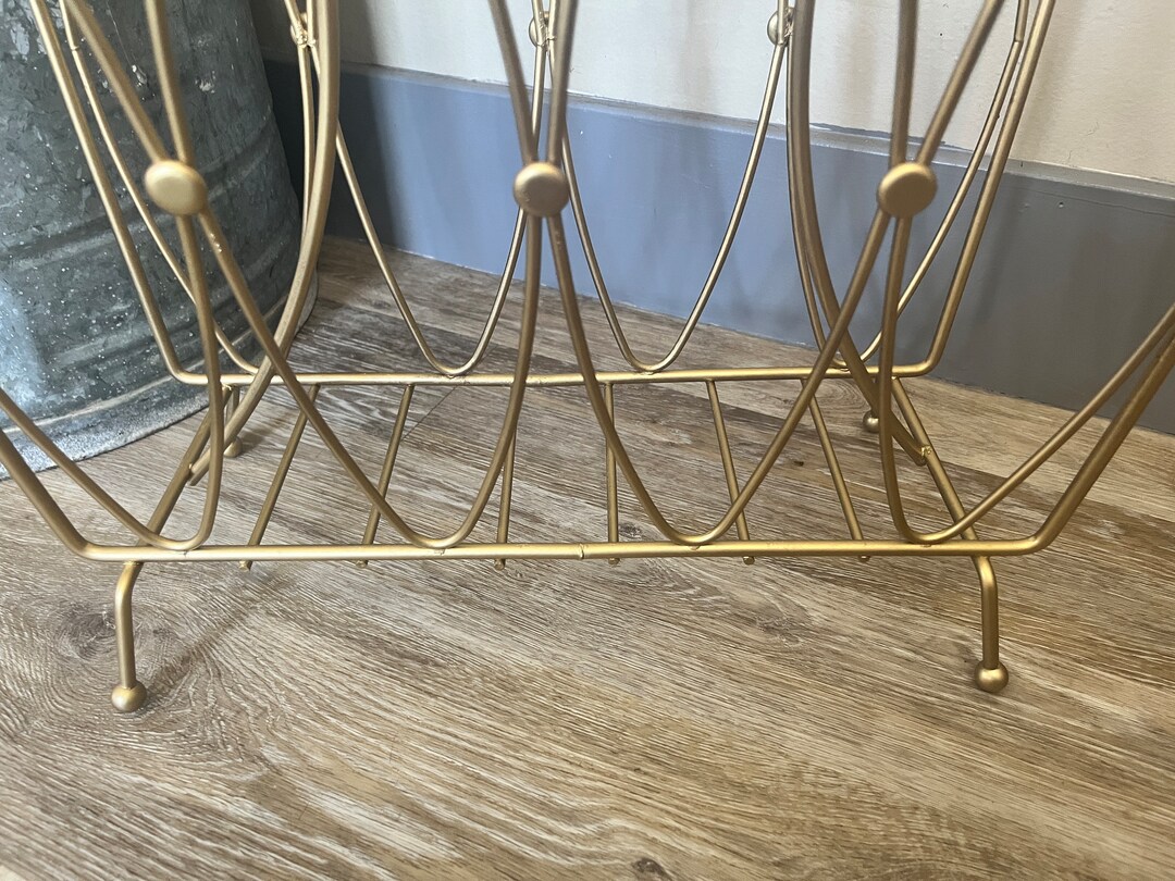 Magazine Rack Wire Magazine Rack Newspaper Holder Vintage Magazine Rack ...