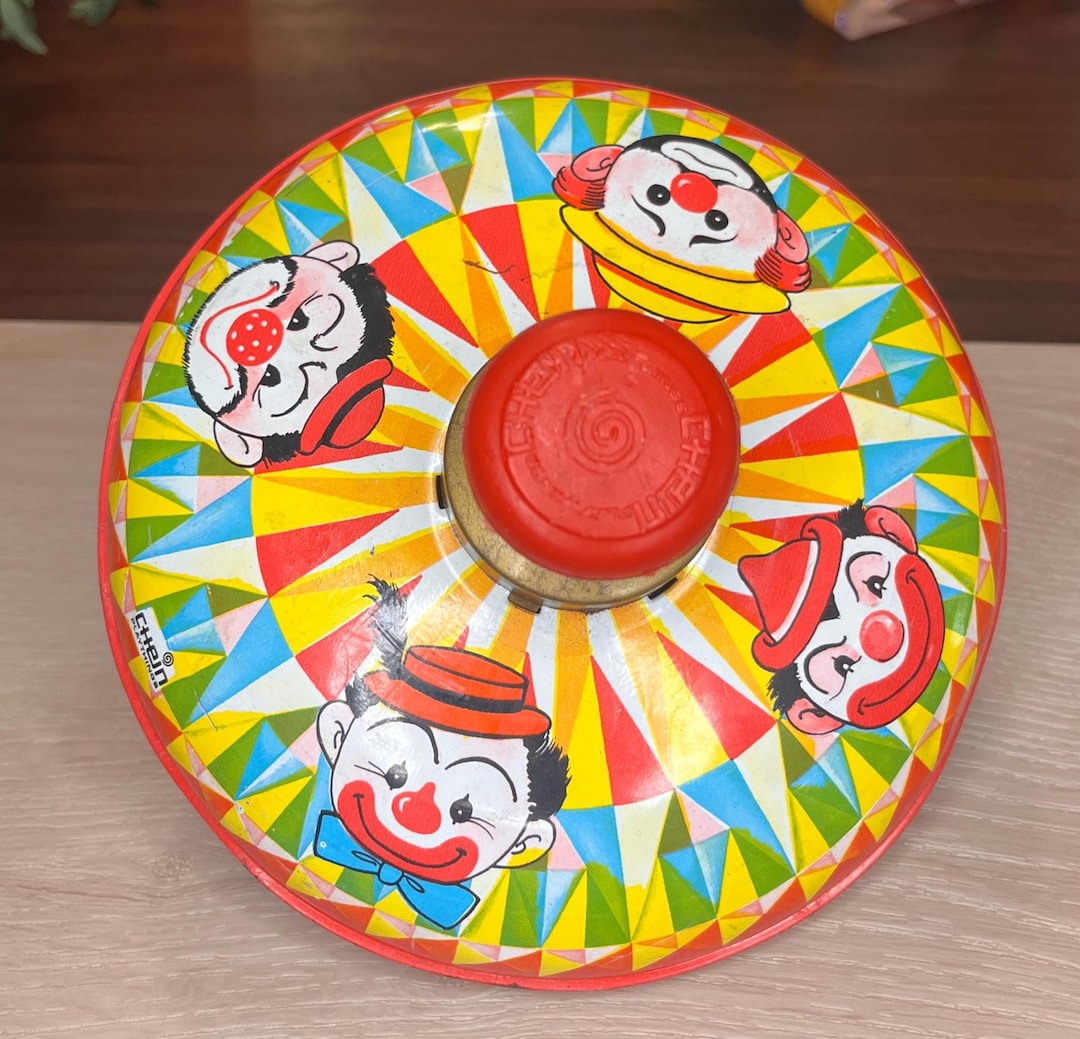 Vintage Metal Top Toy Spinner Toy Fidget Spinner Circus Decor Clowns ...