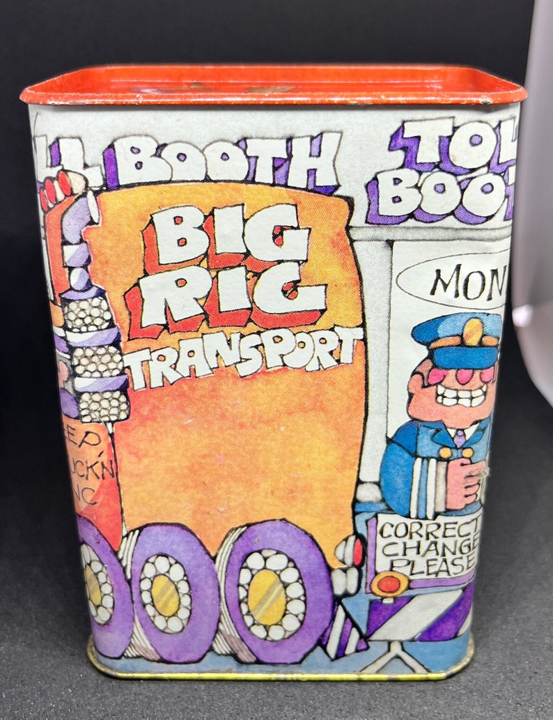 Vintage Metal Coin Bank 70's Toll Booth Highway Patrol Trucker Speed ...