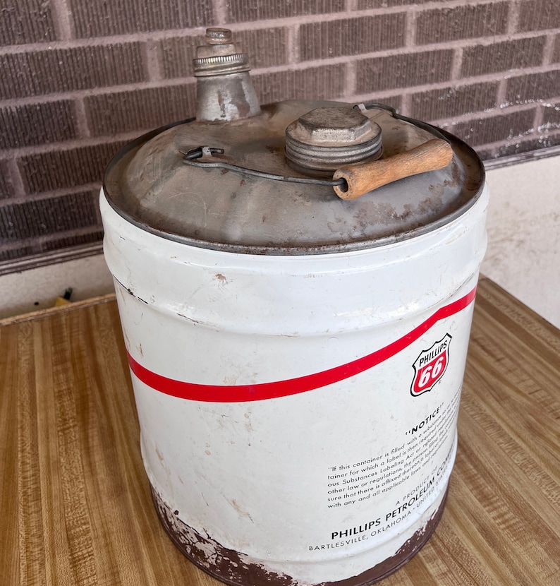 Phillips 66 Lubricating Oil Can Vintage Gas Can Automotive 5 Gallon ...